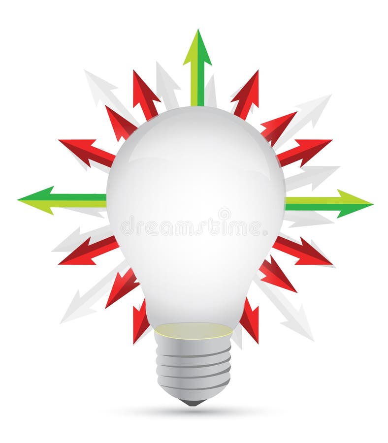 Lightbulb with Arrows Around Illustration Design Stock Illustration ...
