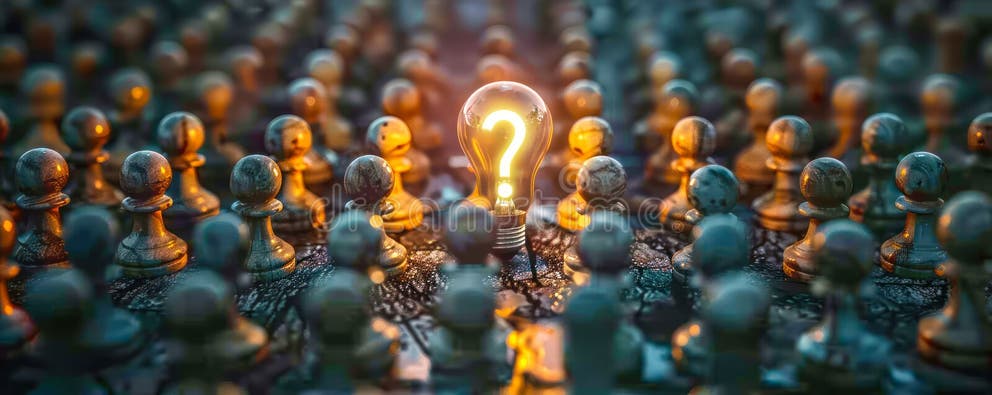 Lightbulb Shines Brightly with Question Mark Filament, Symbolizing ...