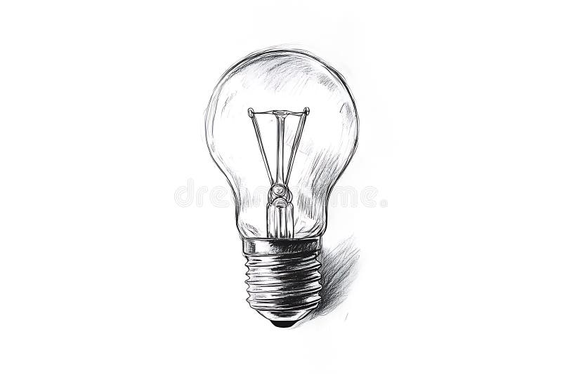 Lightbulb Sketch stock illustration. Illustration of bulb - 350704009