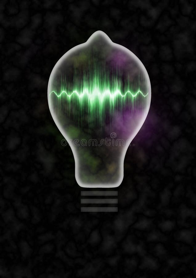 Lightbulb Sound Wave stock illustration. Illustration of electronic ...