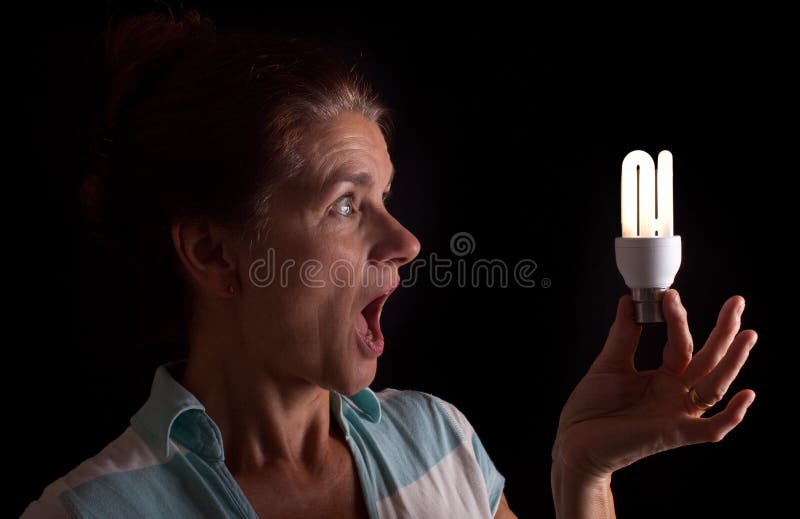 Lightbulb Surprise stock photo. Image of holding, filament - 11515826