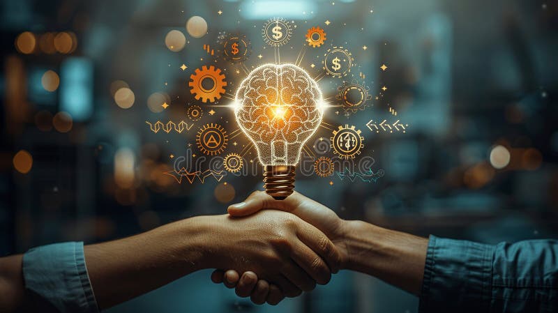 A Lightbulb Surrounded by Gears, Symbolizing Brainstorming and Idea Generation and Indicating ...