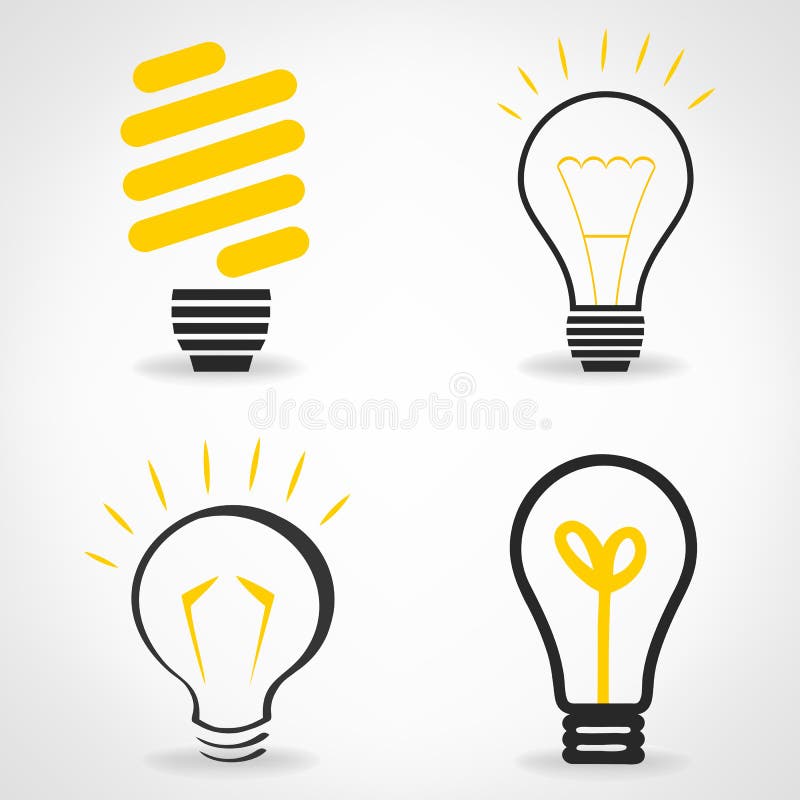 Lightbulb symbol - set stock vector. Illustration of icon - 55482570