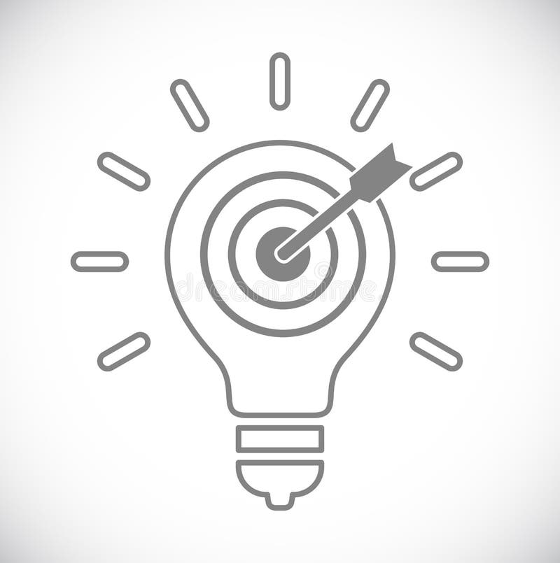 Lightbulb with target stock vector. Illustration of lamp - 200788461