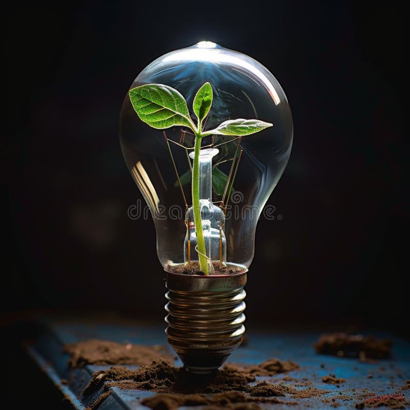 Lightbulb Terrarium with Plant Stock Photo - Image of bulb, leaf: 311757924