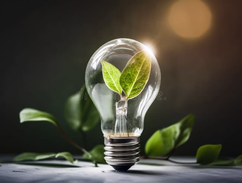 Lightbulb with Tree in Dirt Soil - Energy Development Stock ...