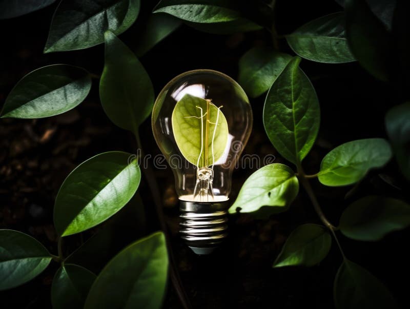 Lightbulb with Tree in Dirt Soil - Energy Development Stock ...