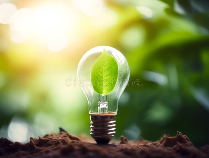 Lightbulb with Tree in Dirt Soil - Energy Development Stock ...