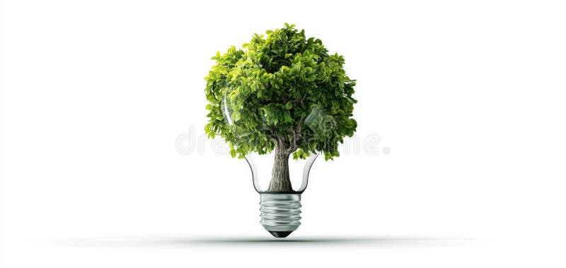 The Lightbulb Tree Representing Innovation and Sustainability in Modern ...
