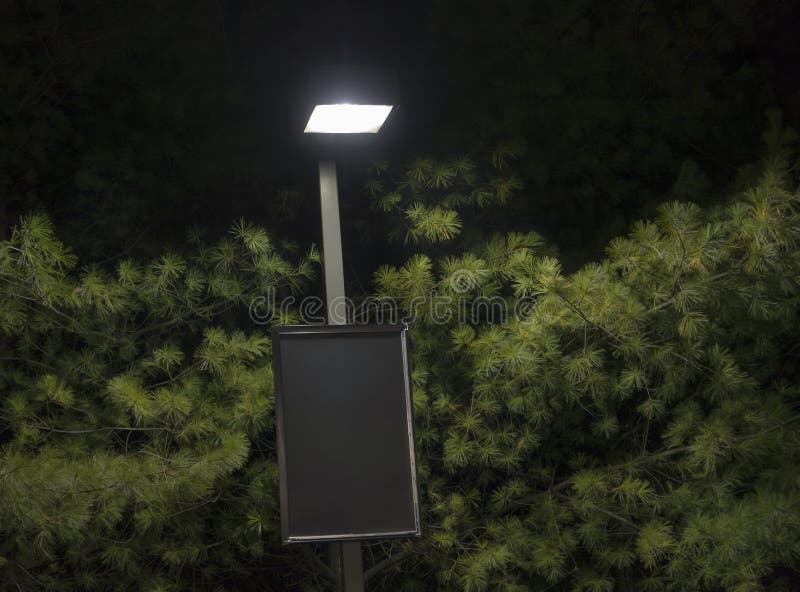 Lighted Blank Sign at Night Stock Image - Image of transportation ...