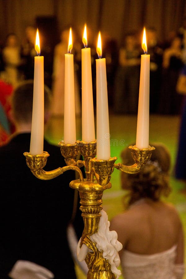 Lighted Candles at the Ball Stock Image - Image of ornament, yellow ...