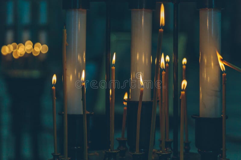 Lighted Candles in the Church Stock Photo - Image of candle ...