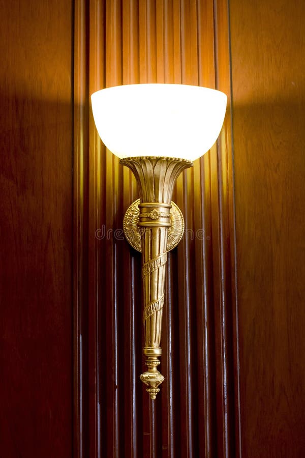 Lighted Classic Sconce on the Wall Stock Photo - Image of interior ...