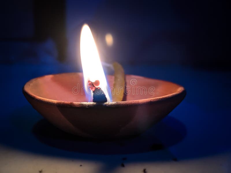A clay lamp stock image. Image of lamp, clay, bonfire - 206363379