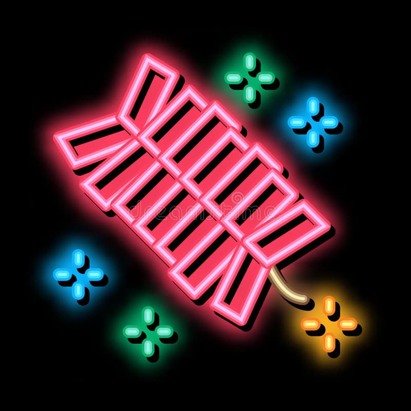Lighted Cracker Neon Glow Icon Illustration Stock Vector - Illustration ...