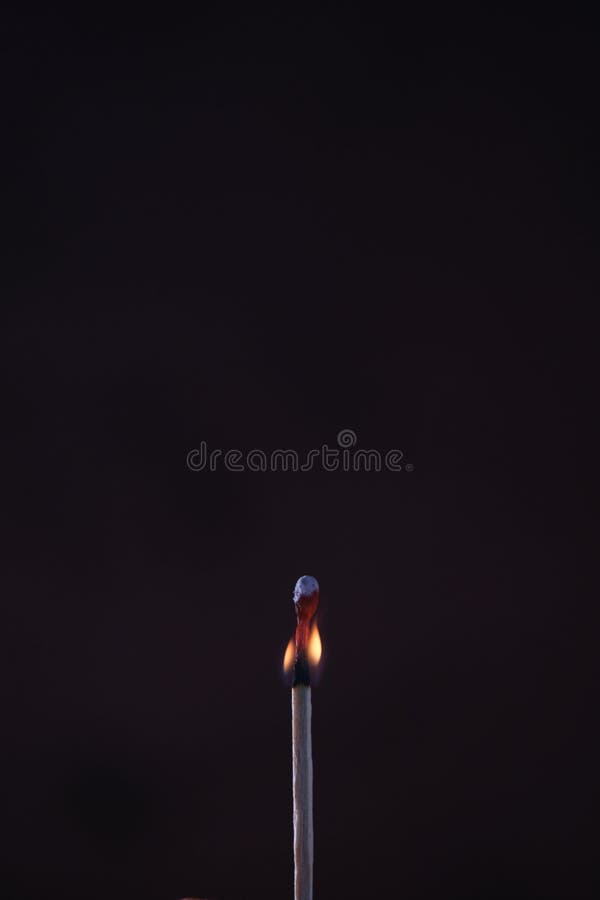 A Lighted Match on a Dark Background Stock Image - Image of matchstick ...