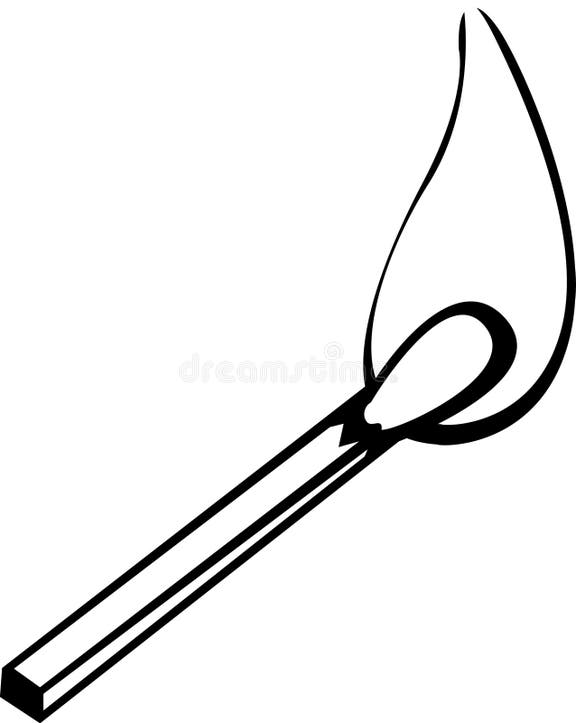 Lighted Match Vector Illustration Stock Vector - Illustration of stick ...