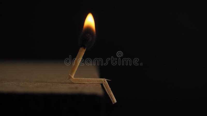 Lighted Matchstick On Brown Wooden Surface Picture. Image: 109915116
