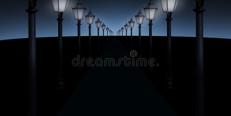 Lighted pathway stock illustration. Illustration of night - 22163273