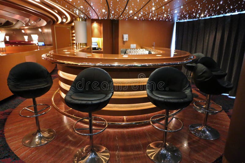 Bar Stools on Cruise Ship stock photo. Image of bolted - 13848204