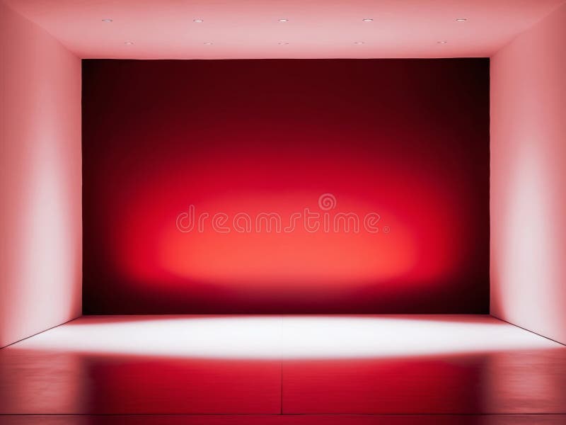 A Lighted Stage with a Red and Orange Glow. Stock Illustration ...
