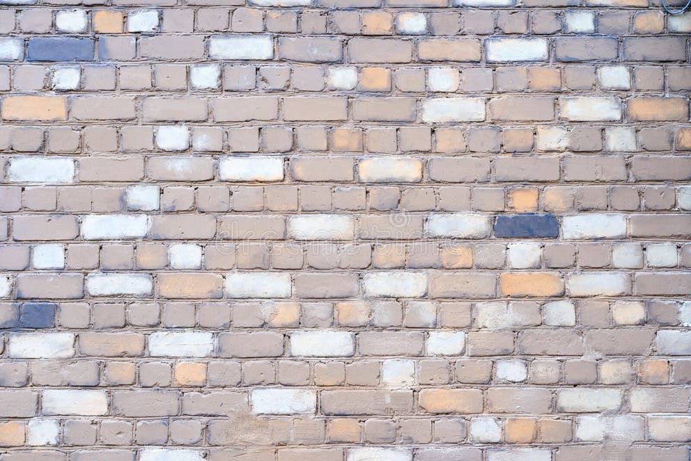Lightened Brick Wall, Bricks of Different Color and Tone Stock Photo ...