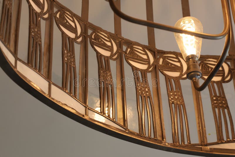 Lightened Lamp Inside a Building Stock Photo - Image of decoration ...