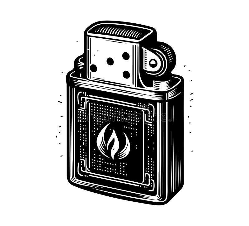 Lighter Fire Hand Drawn Vector Graphic Asset Stock Vector ...