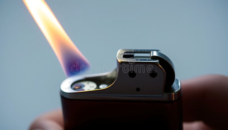 Lighter Flame Close-up, Fire Ignition Tool Source Use Generative AI ...