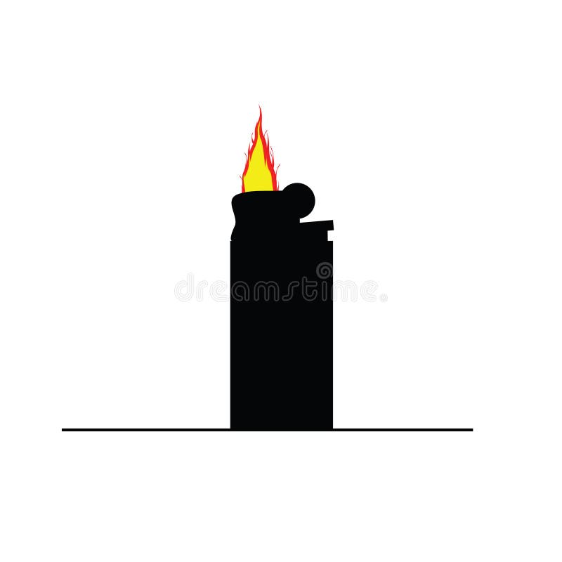 Lighter Flame Color Art Vector Stock Vector - Illustration of chrome ...