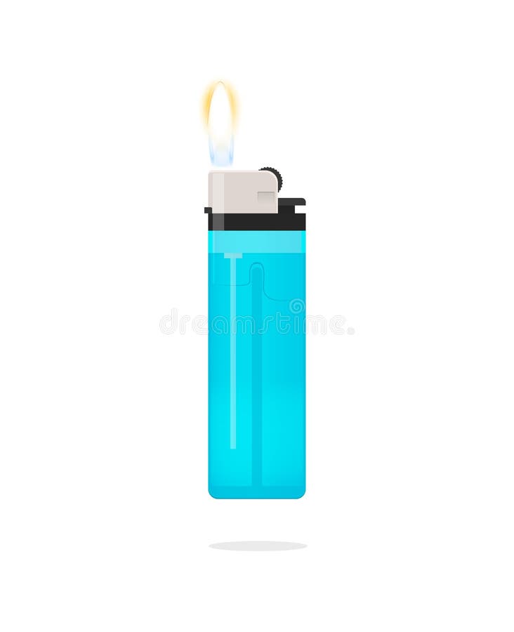 Lighter with Flame Vector Icon Isolated Stock Vector - Illustration of ...