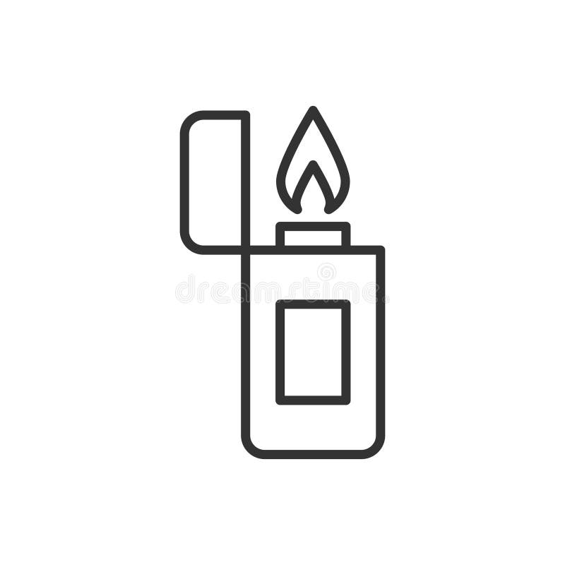 Lighter Icon, Outline Style Stock Vector - Illustration of object, fuel ...