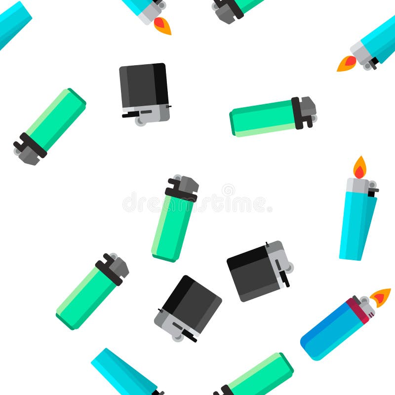 Lighter Icon Vector Seamless Pattern Stock Vector - Illustration of ...