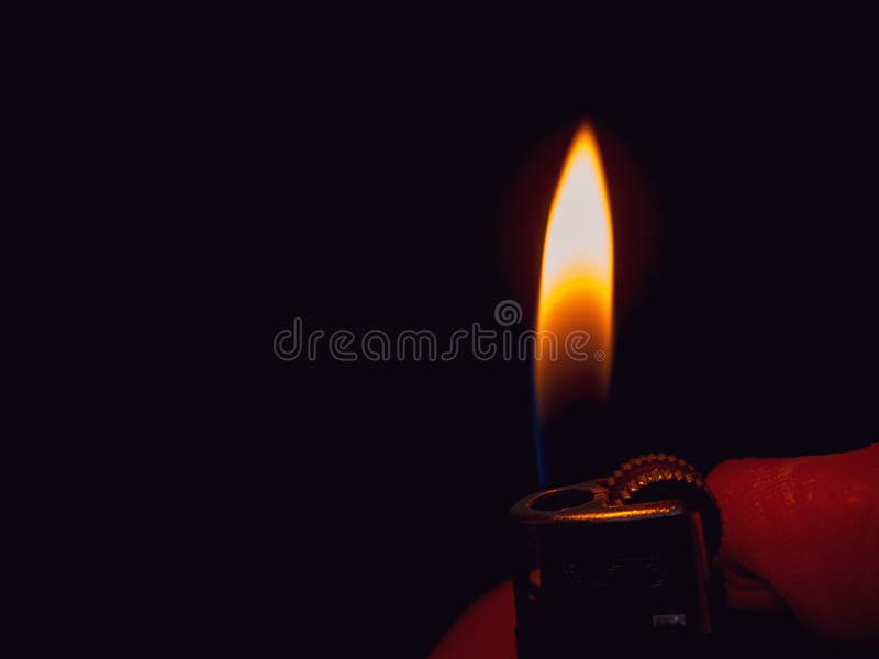 The Lighter Produces a Spark, Creating Fire. Symbol of Danger ...