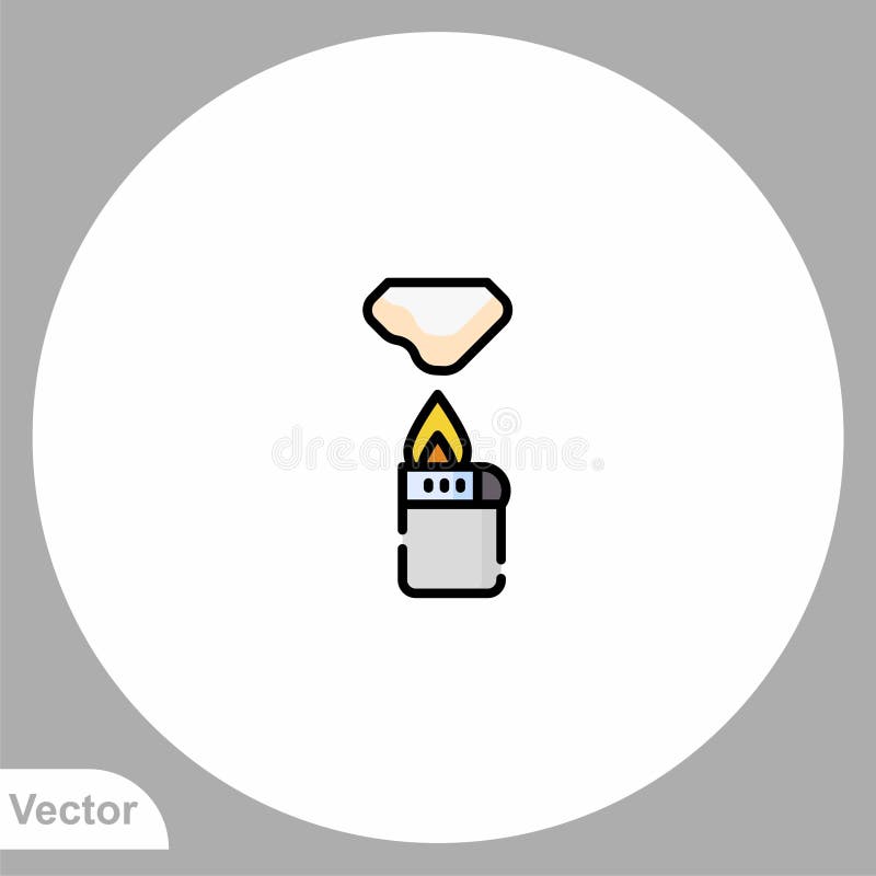 Lighter Vector Icon Sign Symbol Stock Vector - Illustration of classic ...