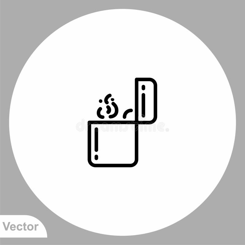 Lighter Vector Icon Sign Symbol Stock Vector - Illustration of chrome ...