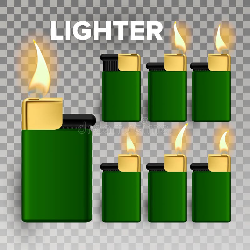 Lighter Vector. Fire Object Blank. 3D Realistic Lighter Icon. Hot ...