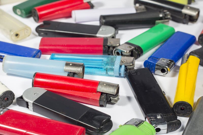 Lighters of Different Colorsl Stock Photo - Image of ignite, gasoline ...