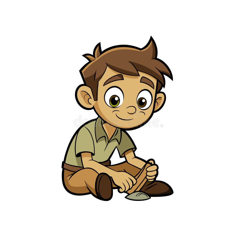 Lighthearted Sketch of Boy Being Fixed Stock Illustration ...