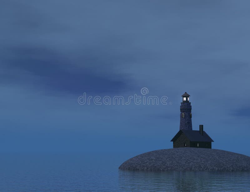 Lighthouse after dark stock illustration. Illustration of midnight - 297028