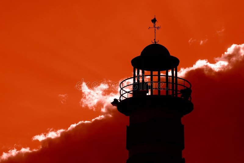 Lighthouse after dark stock illustration. Illustration of midnight - 297028