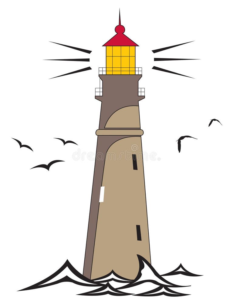 Yellow Lighthouse Silhouette Stock Illustrations – 260 Yellow ...