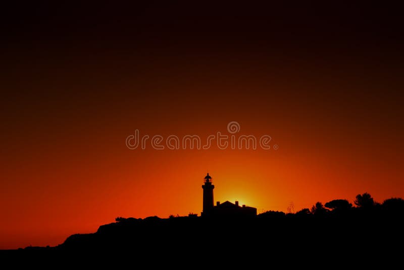 Split Rock Lighthouse Sunrise Silhouette Stock Photo - Image of nature ...