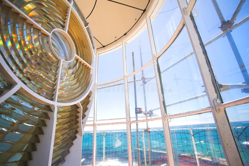 The Light of Lighthouse Beacon Stock Image - Image of interior ...