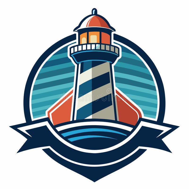 A Lighthouse Adorned with a Ribbon Encircling Its Structure, a Logo ...
