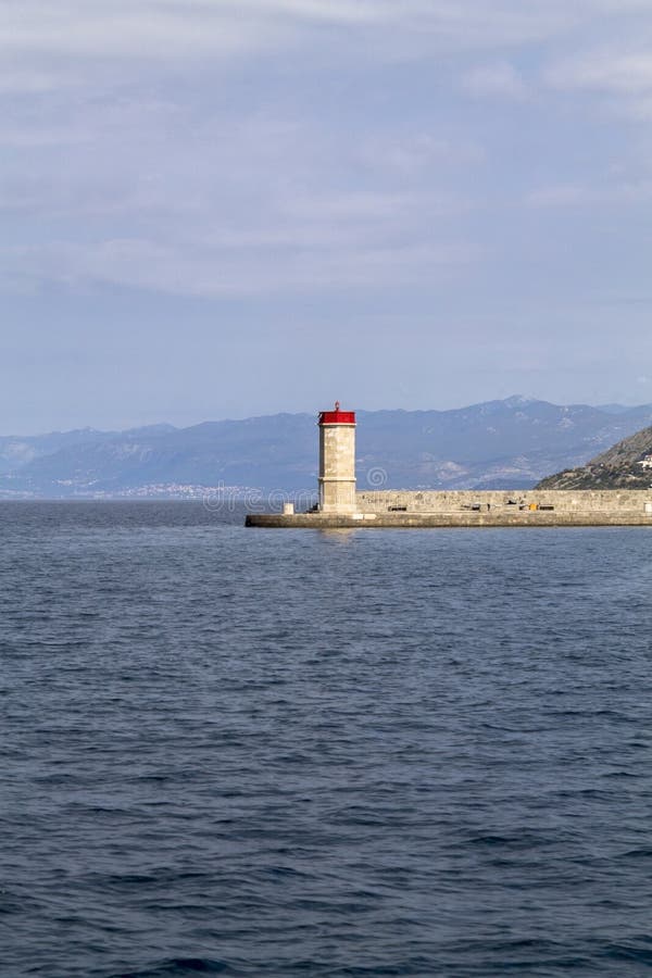 Lighthouse on Adriatic Sea in Croatia Stock Photo - Image of water ...