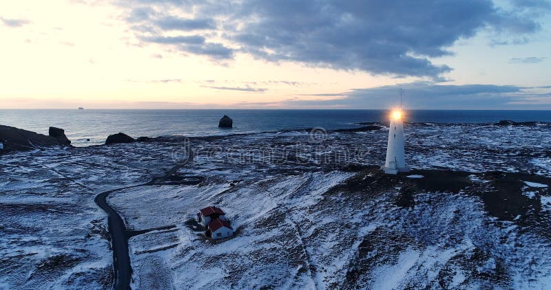 Lighthouse in aerial view stock photo. Image of blue - 108955114