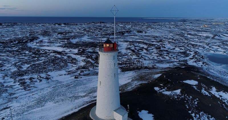 Lighthouse in aerial view stock photo. Image of nature - 108955050