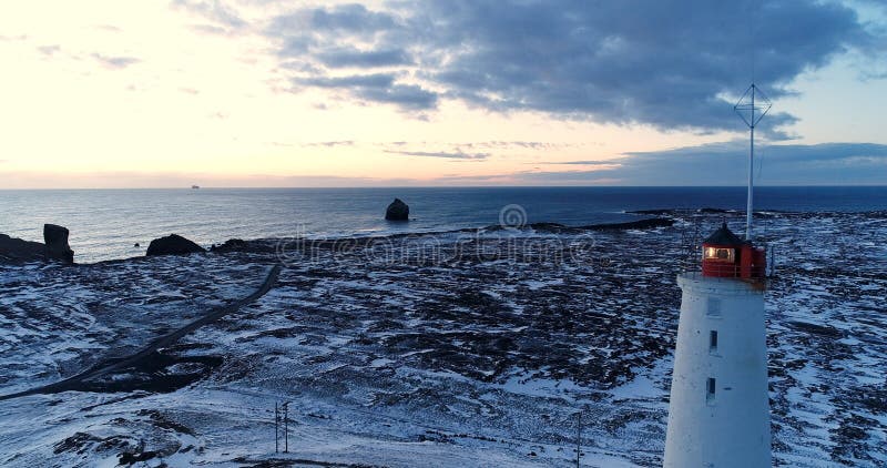 Lighthouse in aerial view stock photo. Image of house - 108955224