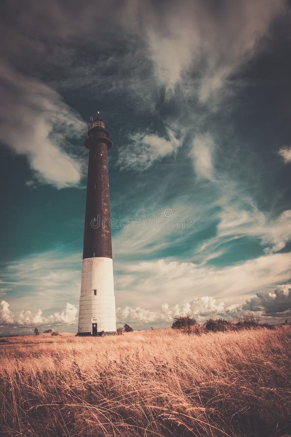 Red lighthouse stock image. Image of lens, navigation - 27446581